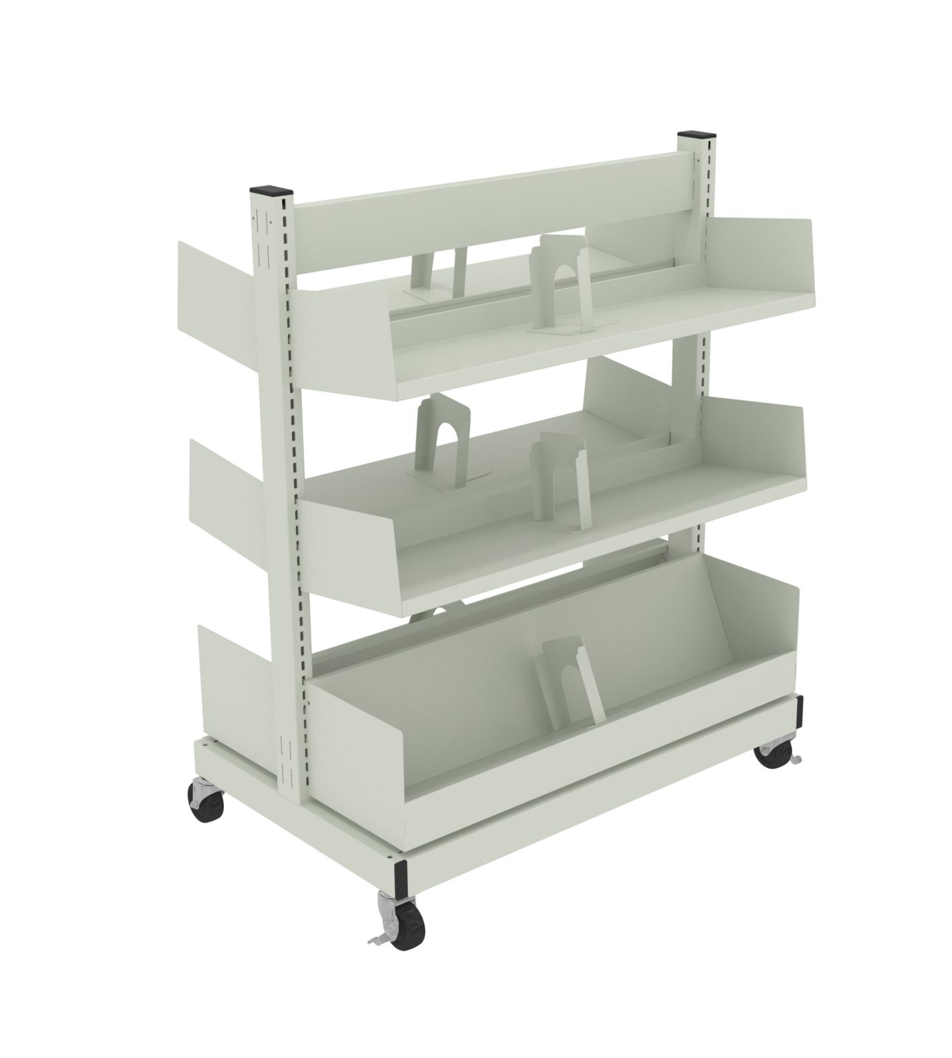Flat Shelves – 3 rows with sloping base, Designer Series – LFI Education