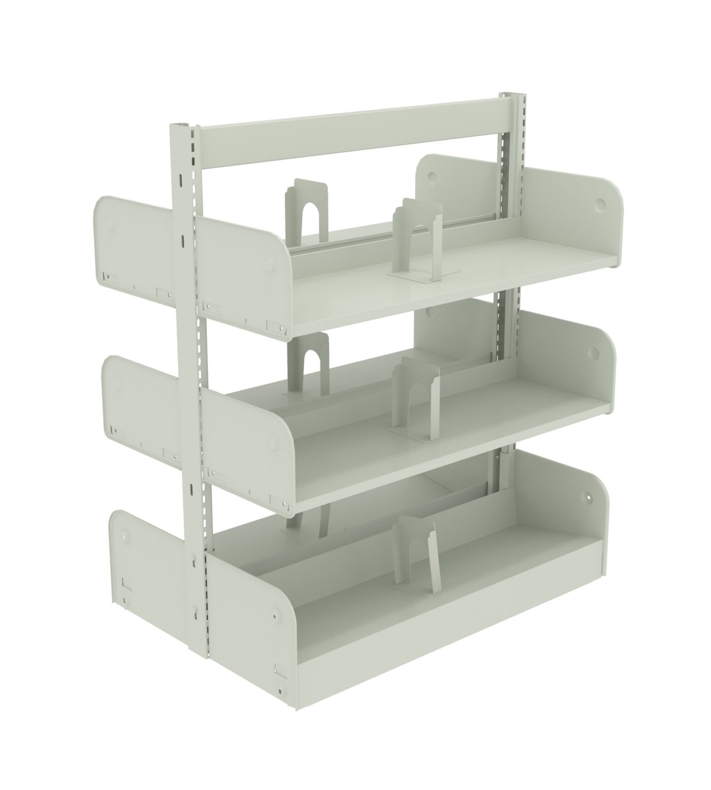 Flat Shelves – 3 rows with sloping base shelf – LFI Education