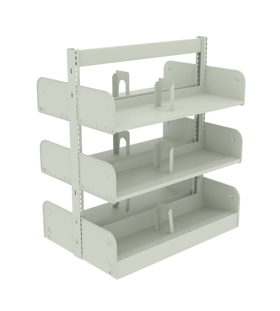 Flat Shelves – 3 rows with sloping base shelf – LFI Education